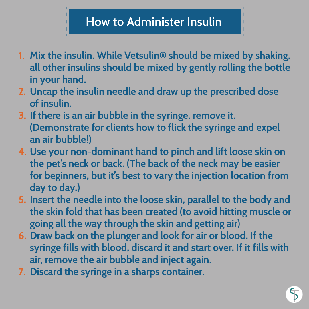 Insulin Selection and Administration Summary for Vet Techs