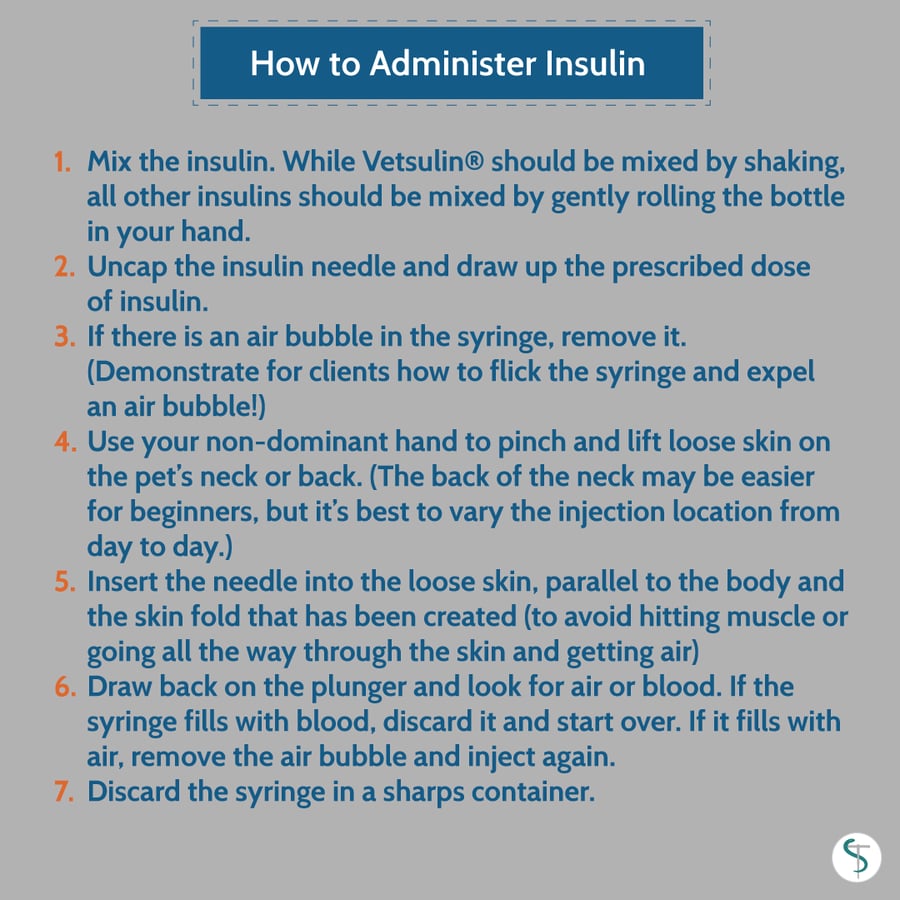 Insulin Selection and Administration Summary for Vet Techs